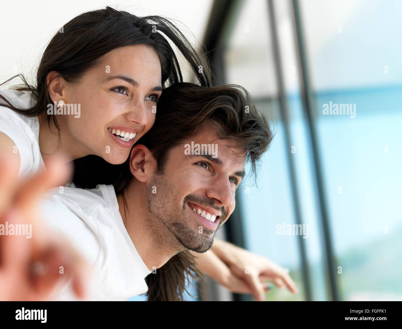 relaxed young couple at home Stock Photo - Alamy