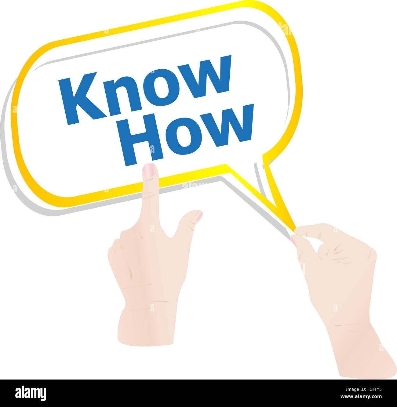 hands holding abstract cloud with know how word vector Stock Photo - Alamy