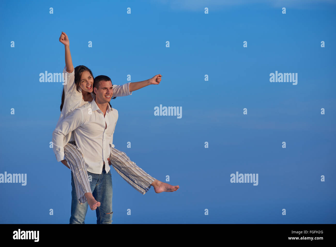 happy young romantic couple have fun arelax relax at home Stock Photo ...