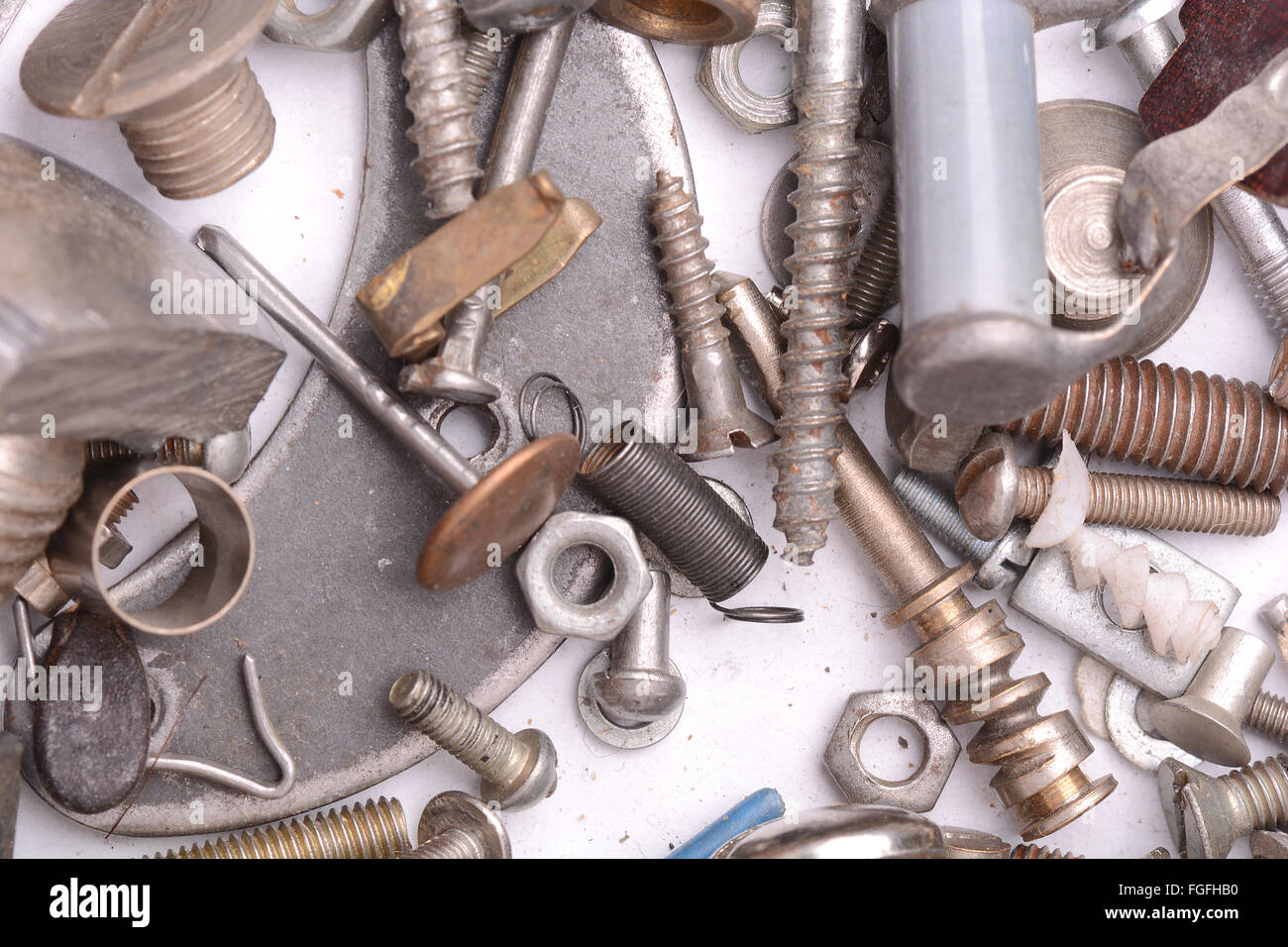old bolts, screws and metal details, close up Stock Photo - Alamy