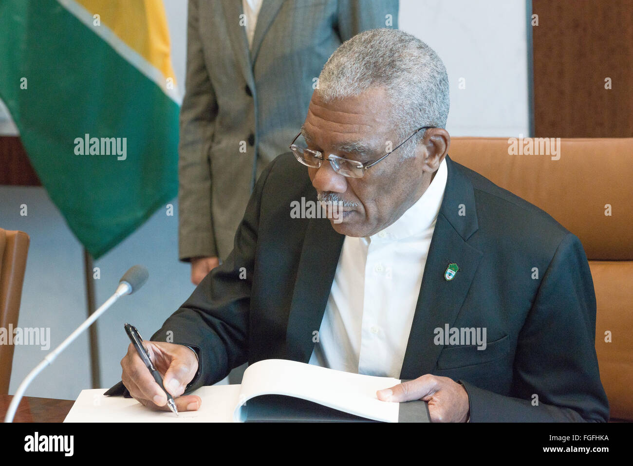 The president of guyana david granger hi-res stock photography and ...