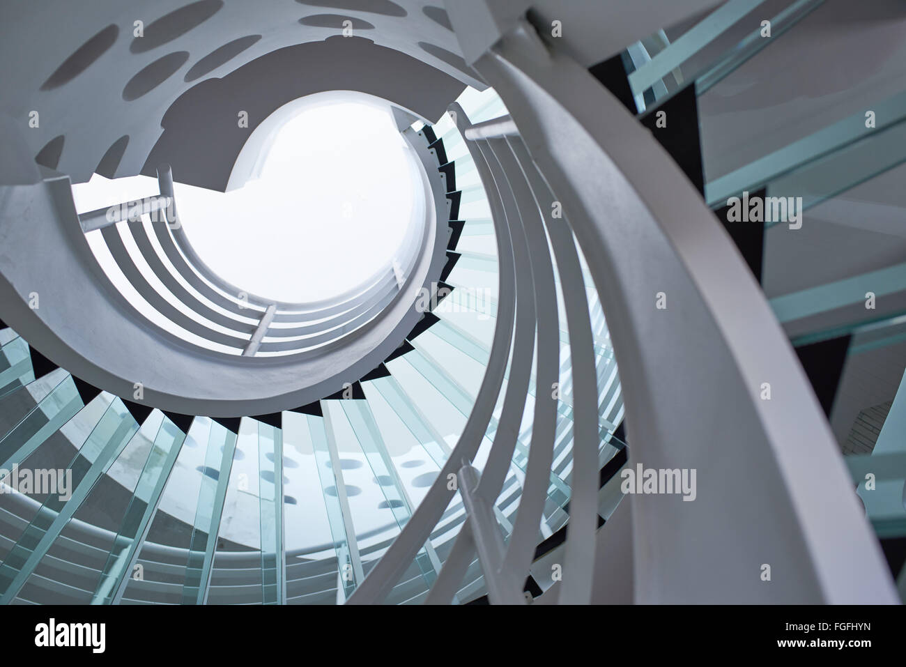 modern glass spiral staircase Stock Photo - Alamy