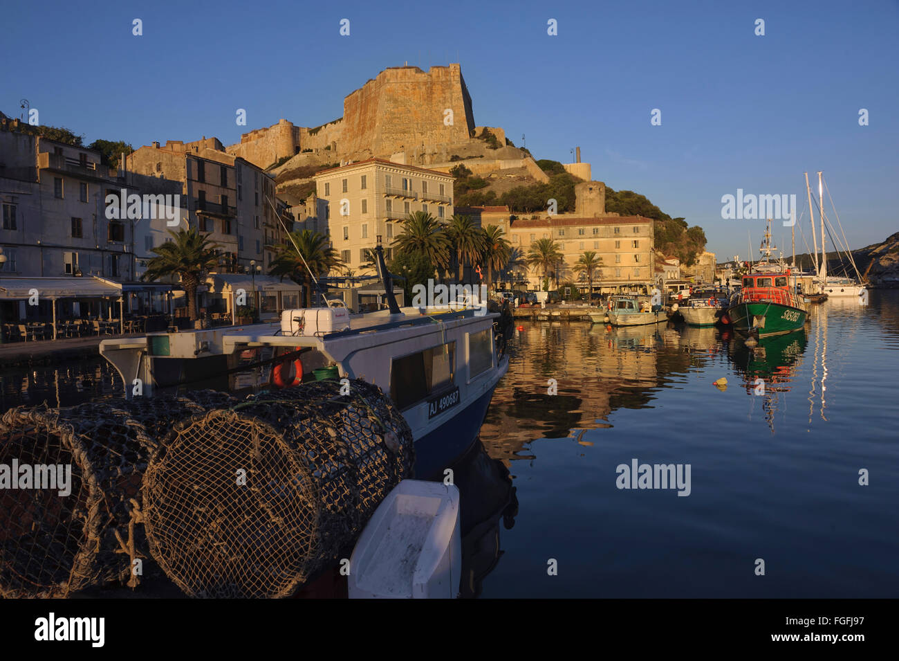 Bonifacio, port and Citadel, Corsica, France Stock Photo - Alamy