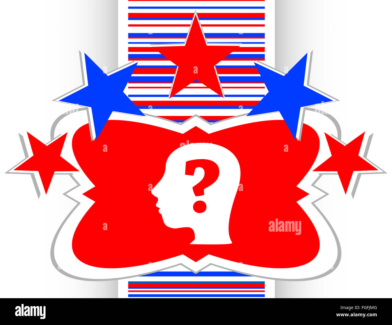 Human head with question mark symbol, web icon vector Stock Photo - Alamy