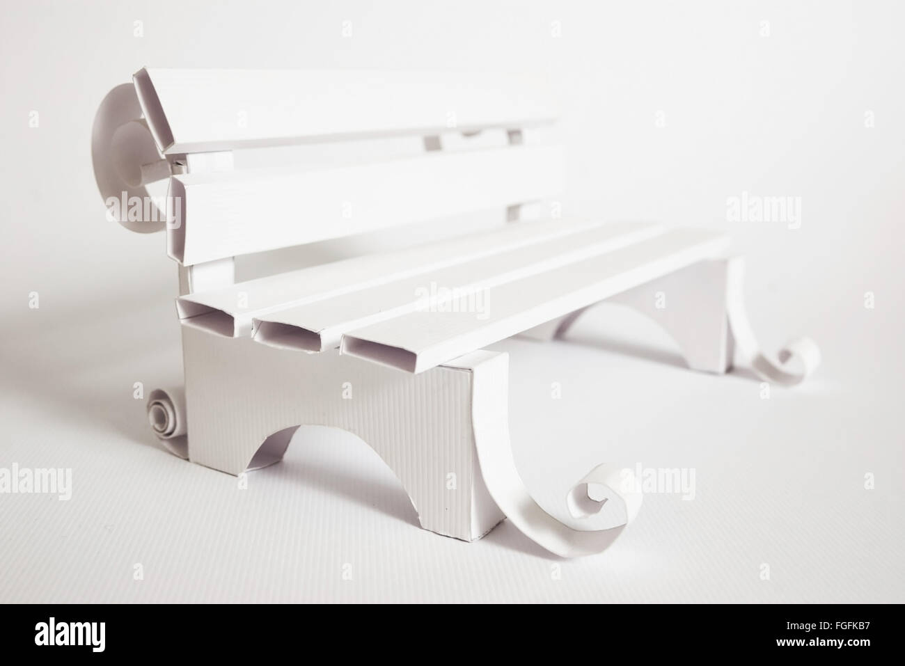 Park scene - bench cut out of paper with soft focus Stock Photo - Alamy