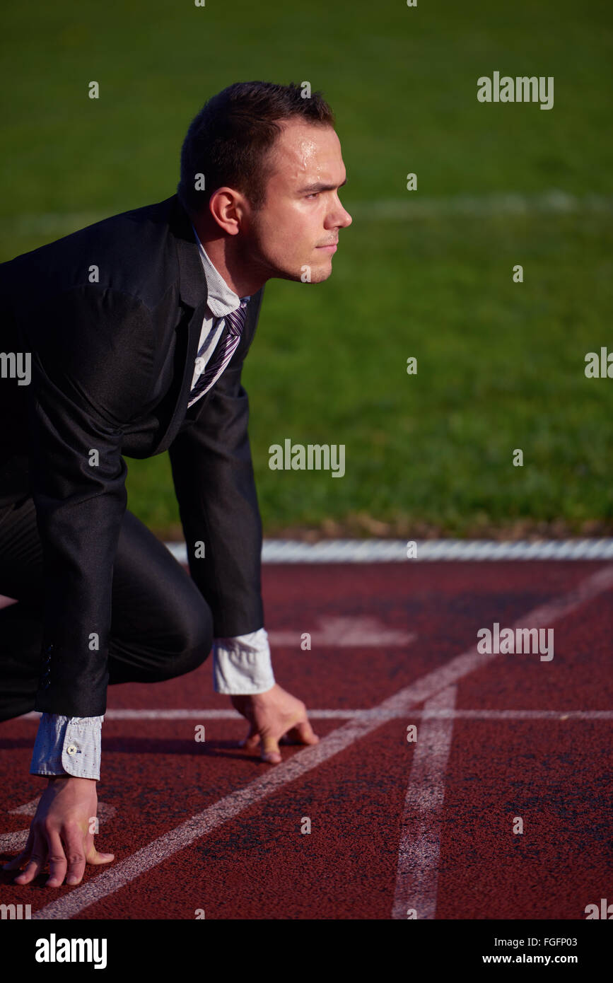 business man ready to sprint Stock Photo - Alamy