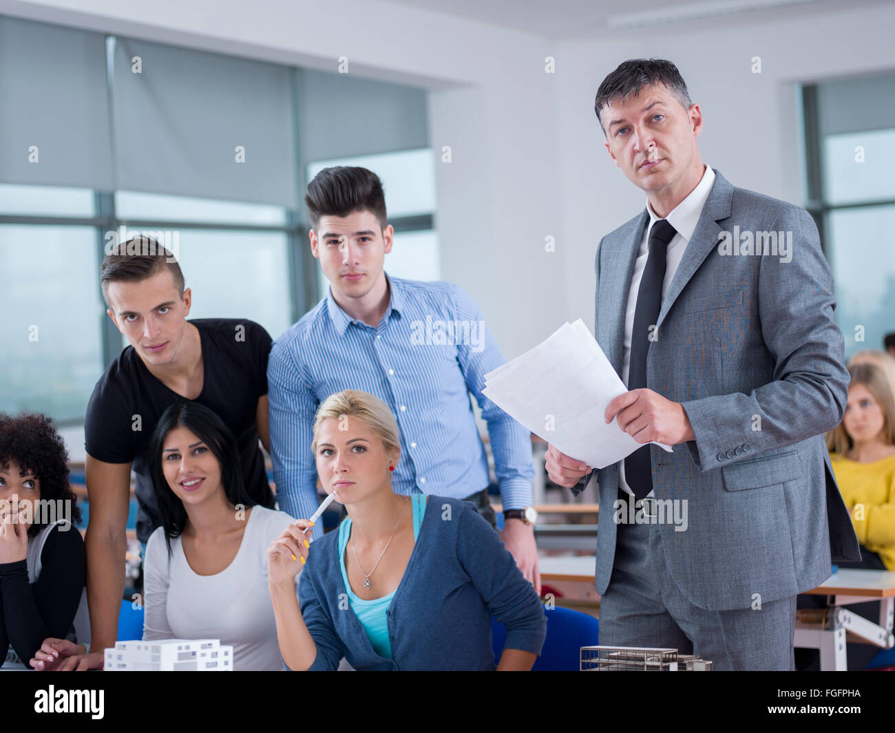 students with teacher in computer lab classrom Stock Photo - Alamy