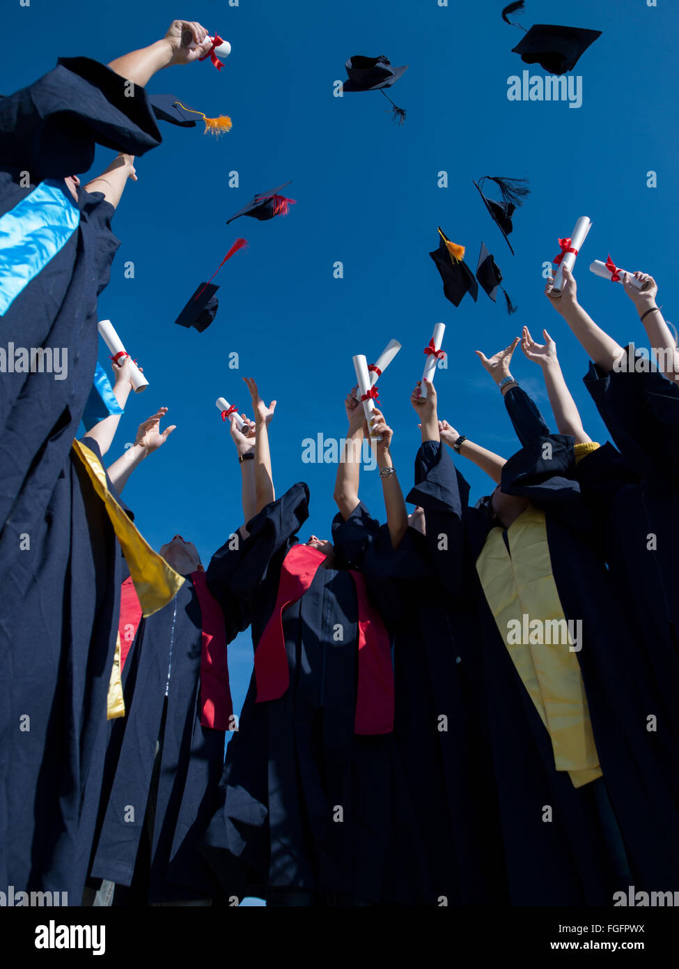 Joyful group university graduates hi-res stock photography and images ...