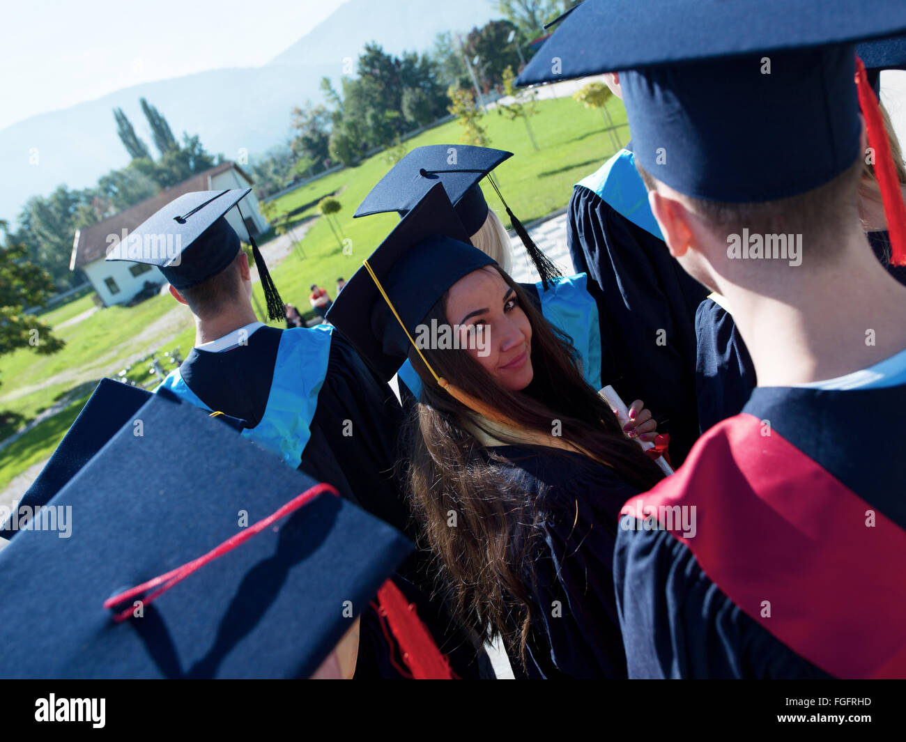 young graduates students group Stock Photo - Alamy
