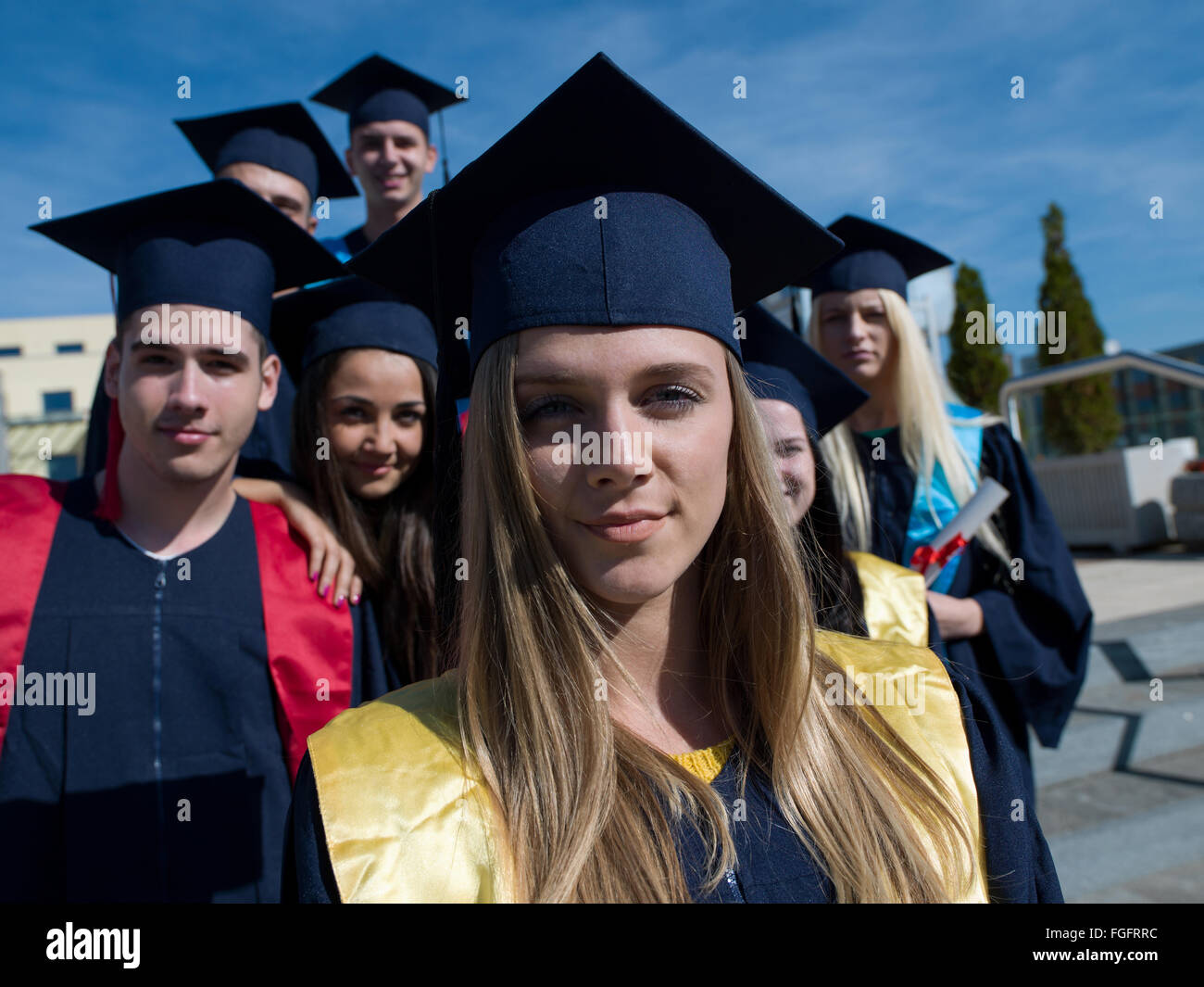 young graduates students group Stock Photo - Alamy