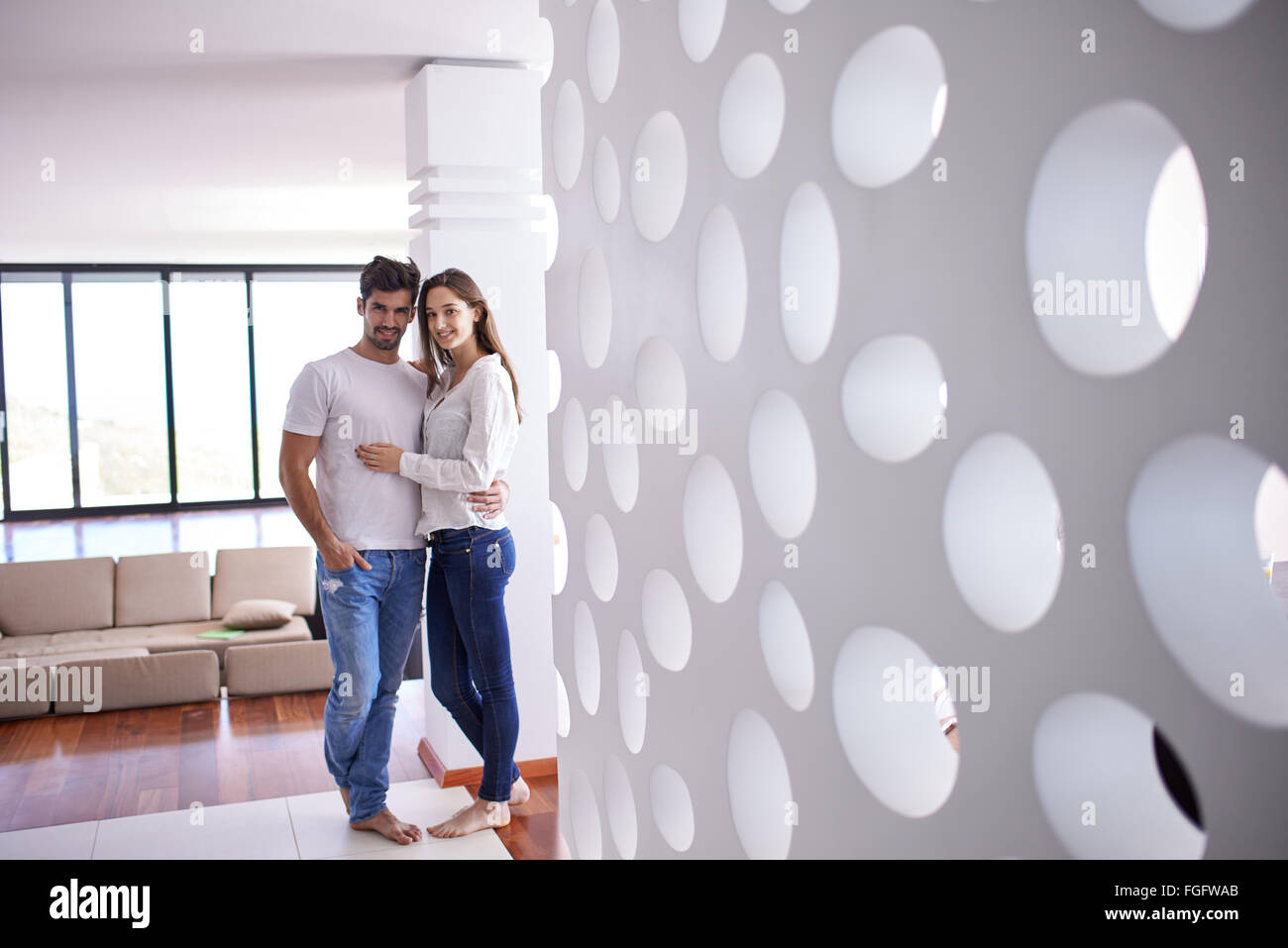 relaxed young couple at home Stock Photo - Alamy