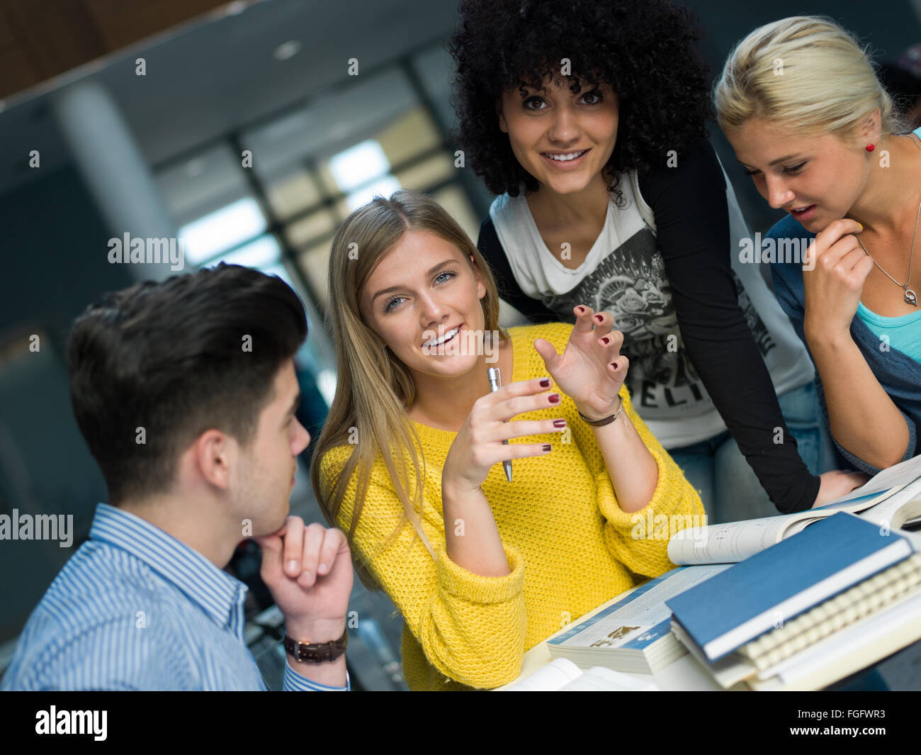 students group study Stock Photo - Alamy