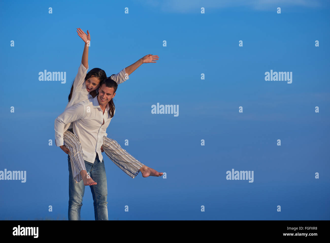 happy young romantic couple have fun arelax relax at home Stock Photo ...