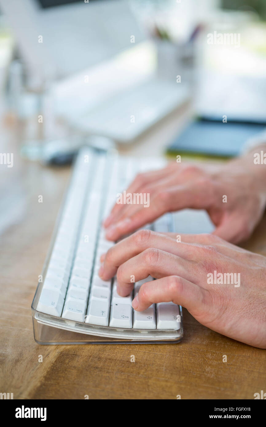 Male hands on pc keyboard hi-res stock photography and images - Alamy