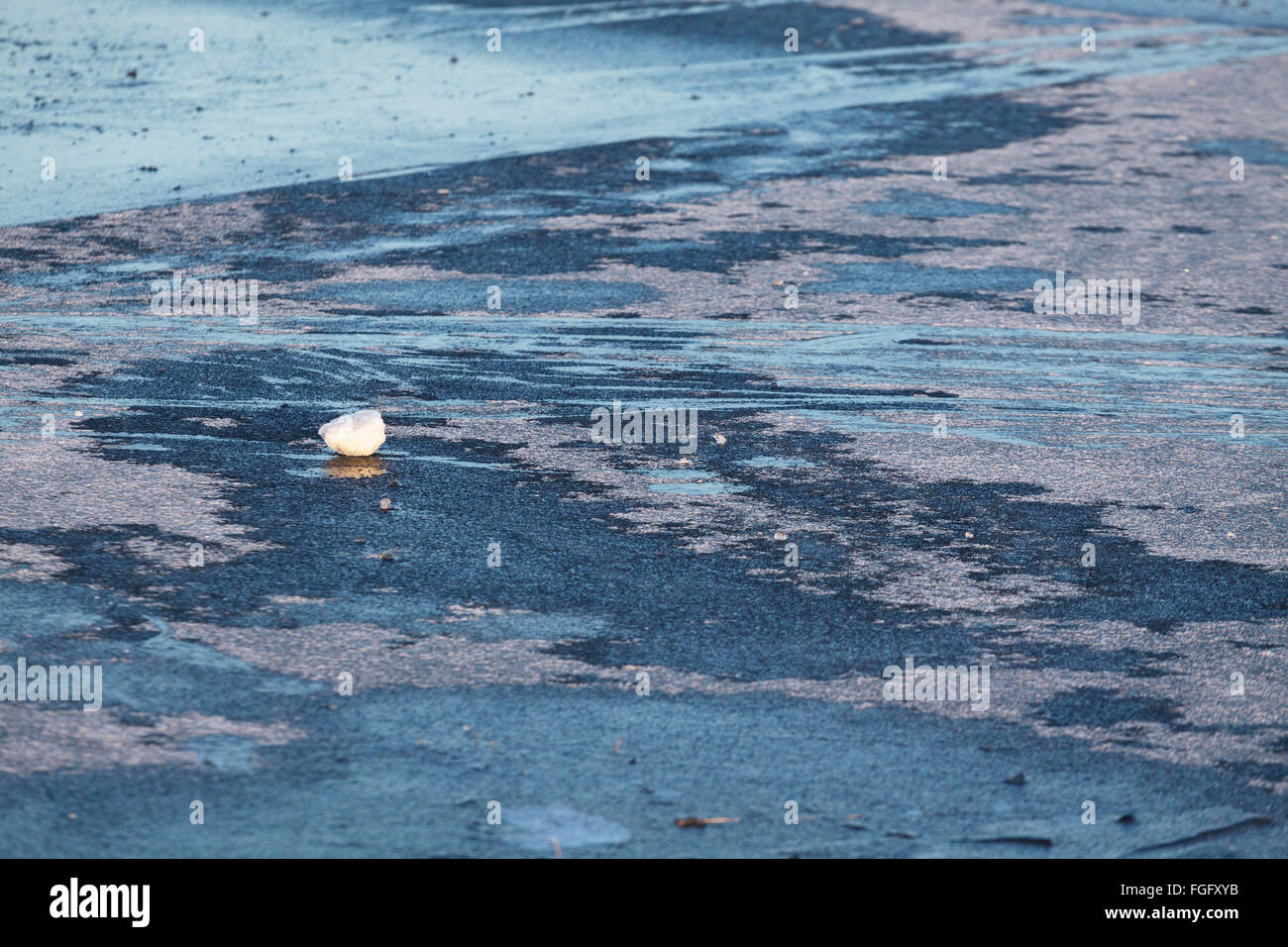Close Up of a Frozen Pond Stock Photo - Alamy