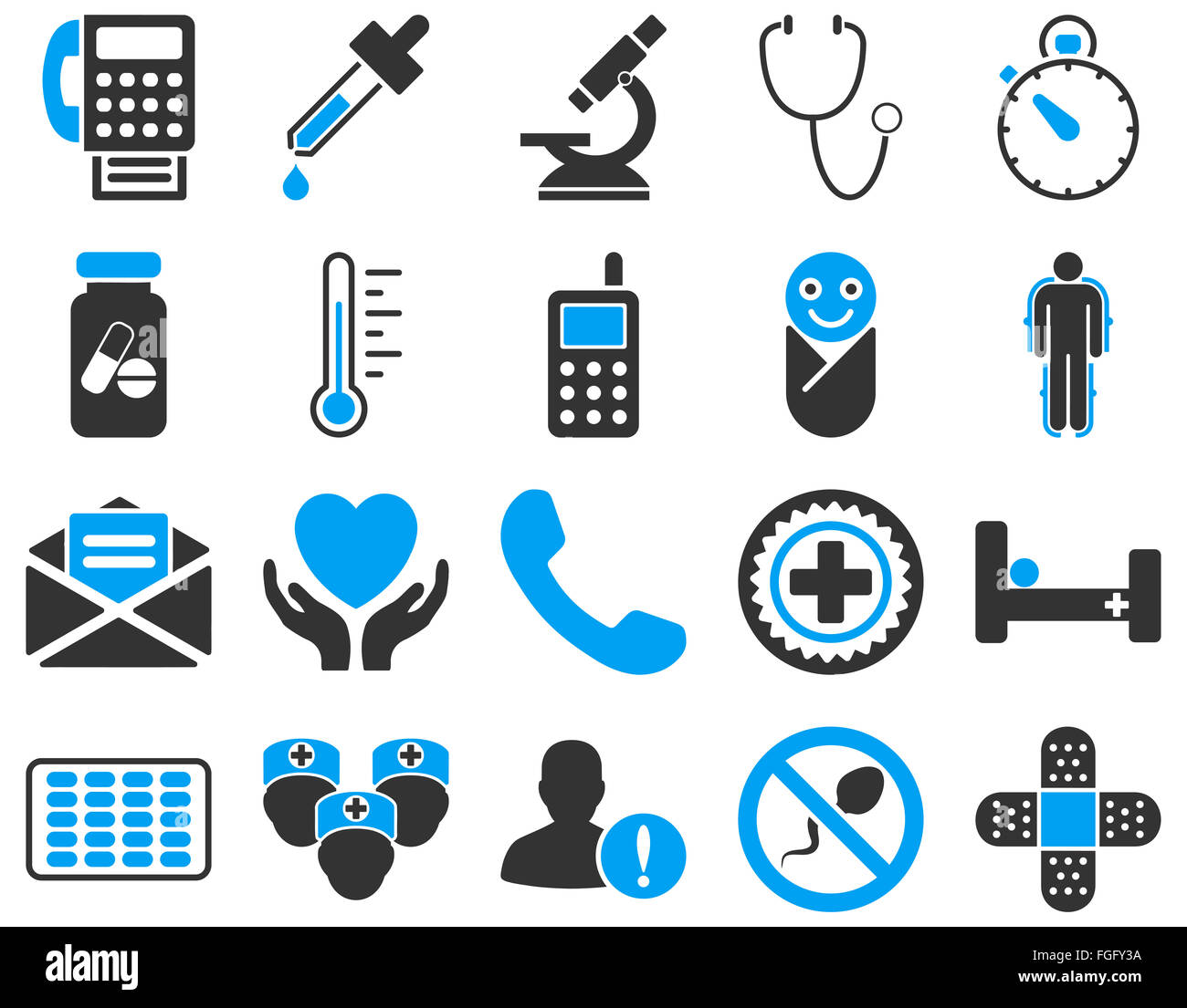 Medical bicolor icons Stock Photo - Alamy