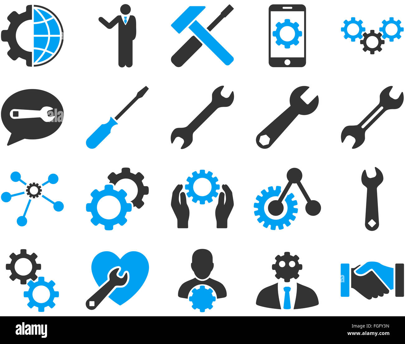 Settings and Tools Icons Stock Photo - Alamy