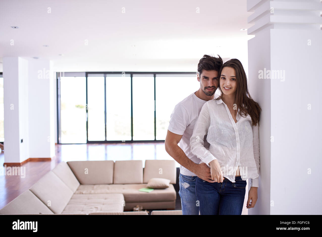 relaxed young couple at home Stock Photo - Alamy
