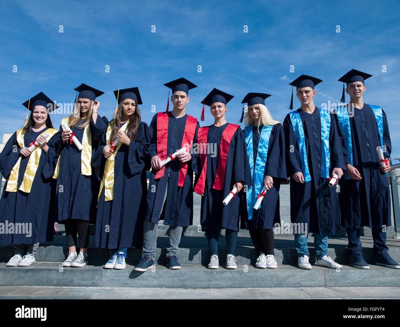 young graduates students group Stock Photo - Alamy