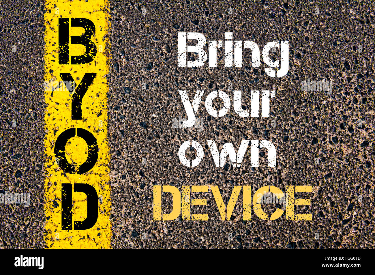 Concept image of Business Acronym BYOD Bring your own device written ...