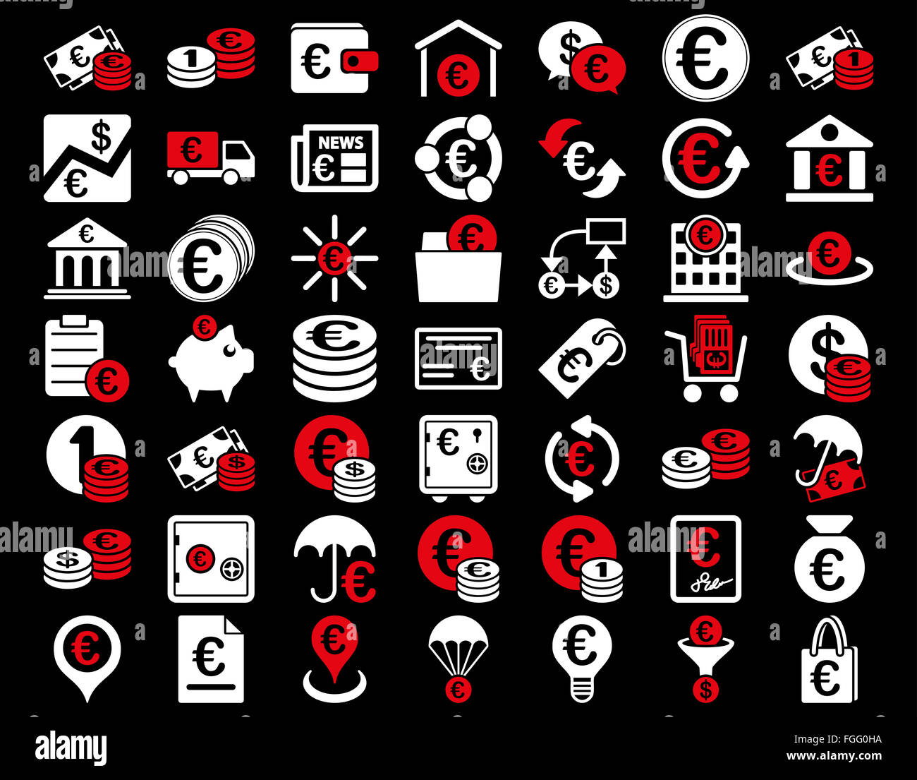 Euro Banking Icons Stock Photo - Alamy