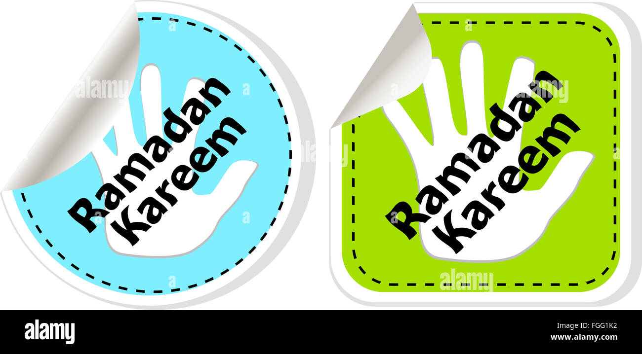 Arabic Islamic calligraphy of text Ramadan Kareem stickers label tag ...