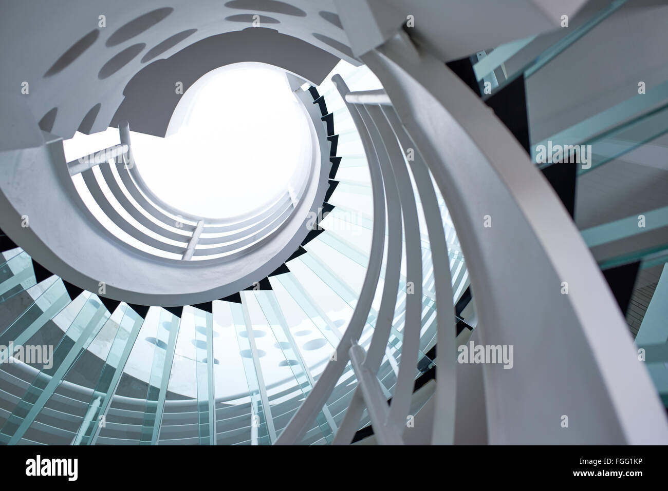 modern glass spiral staircase Stock Photo - Alamy