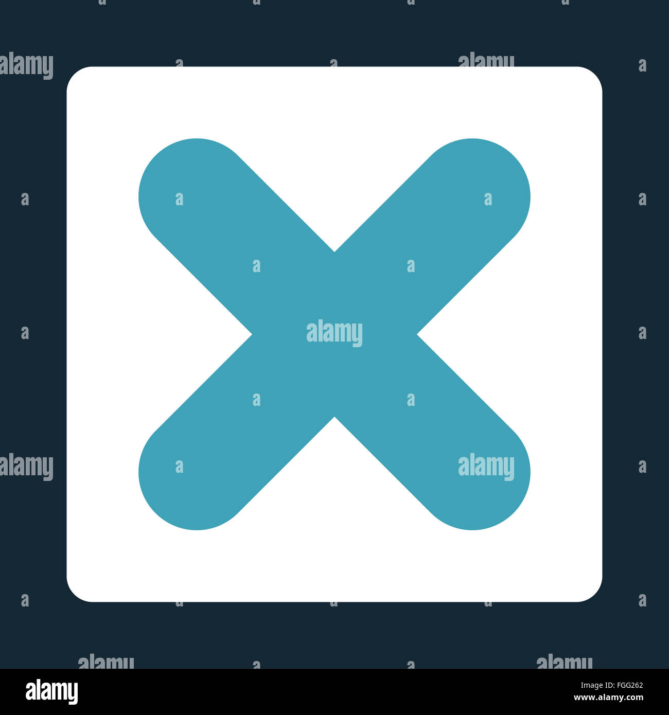 Cancel flat blue and white colors rounded button Stock Photo - Alamy