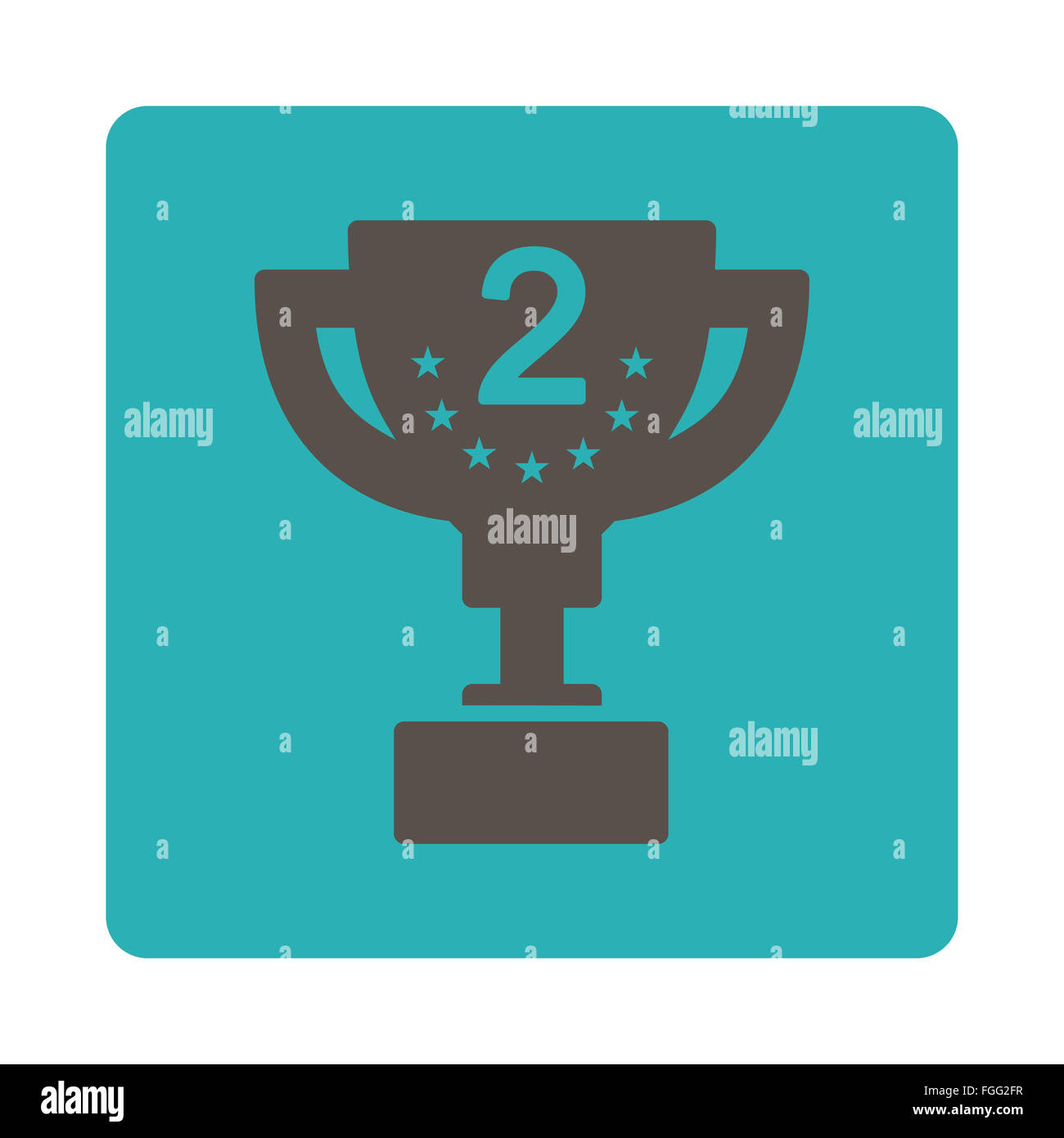 Second prize icon from Award Buttons OverColor Set Stock Photo - Alamy