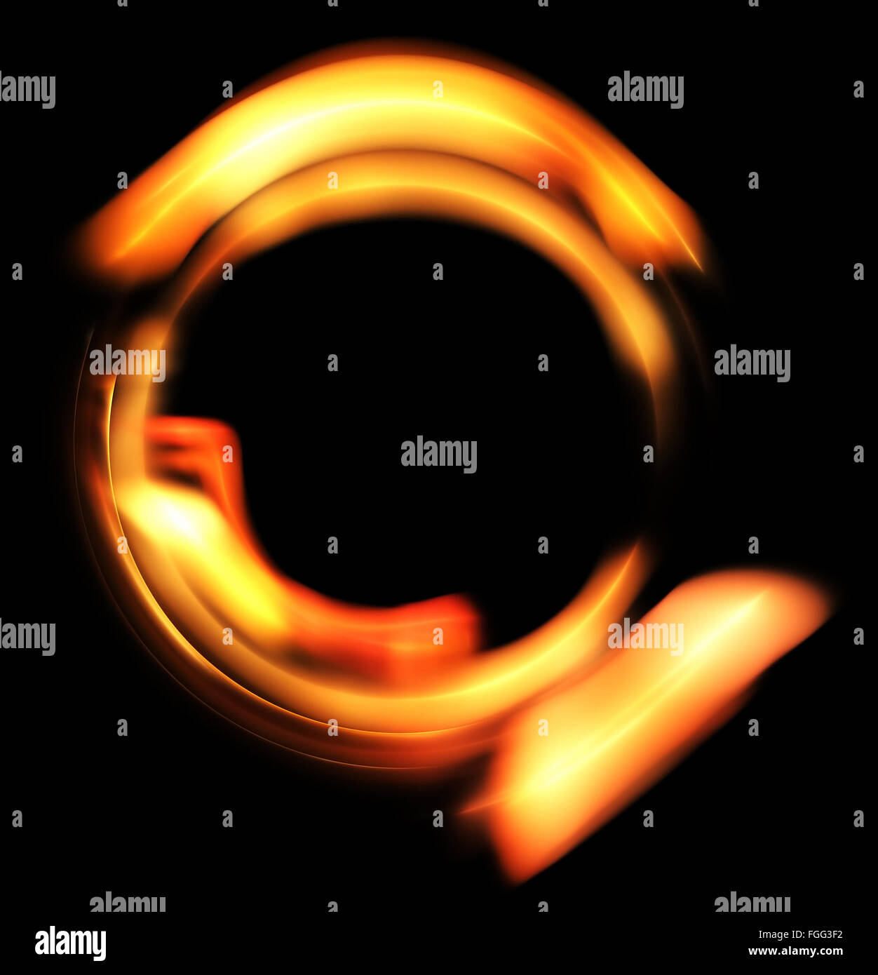 Heated circle. Molten ring on a black background Stock Photo - Alamy