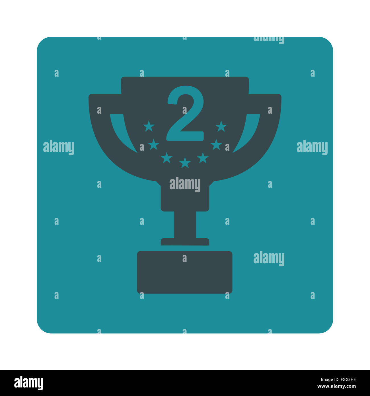 Second prize icon from Award Buttons OverColor Set Stock Photo - Alamy