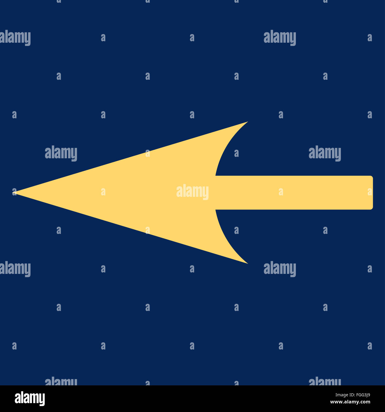 Sharp Left Arrow flat yellow color icon Stock Photo - Alamy