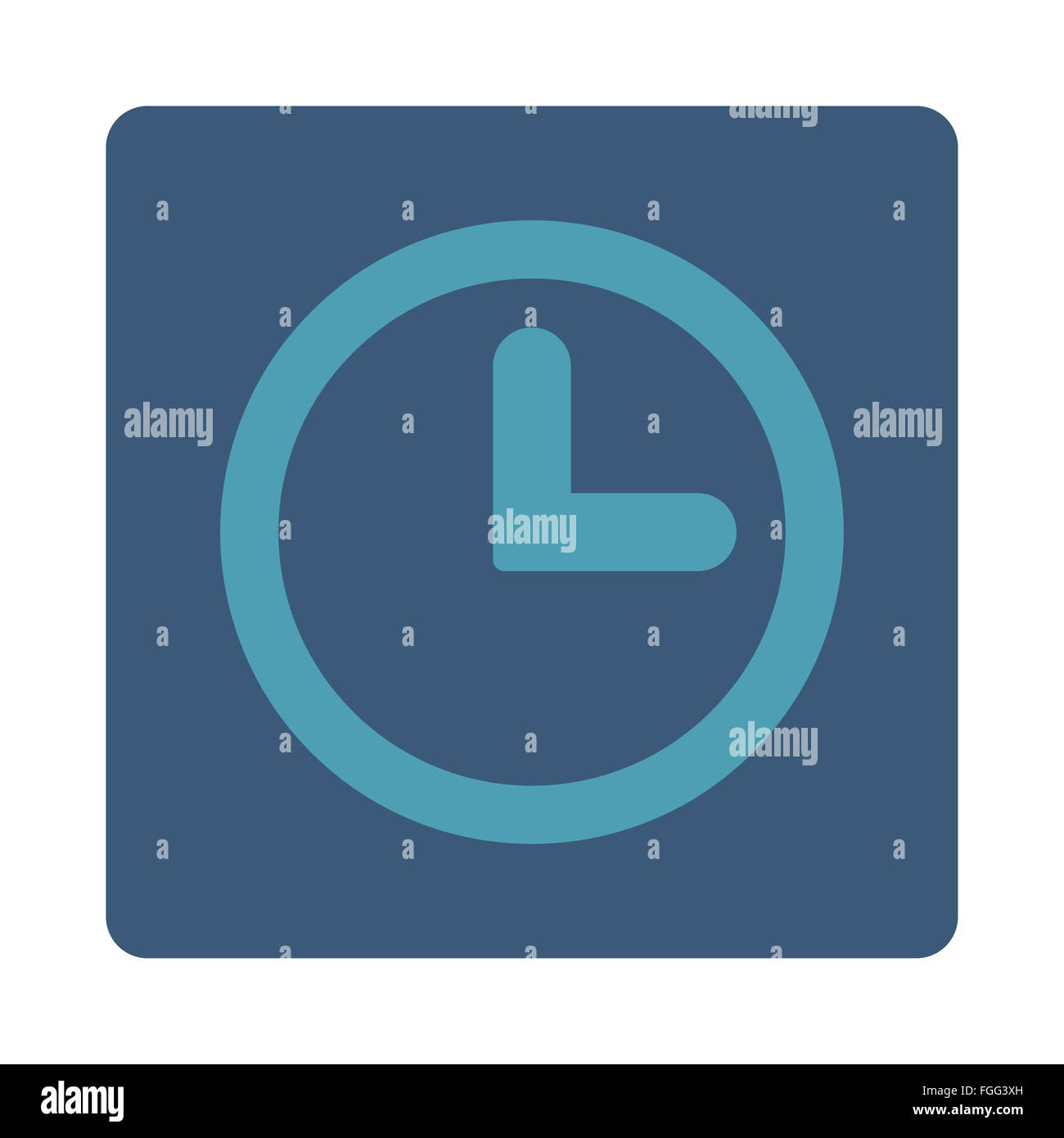 Clock flat cyan and blue colors rounded button Stock Photo - Alamy
