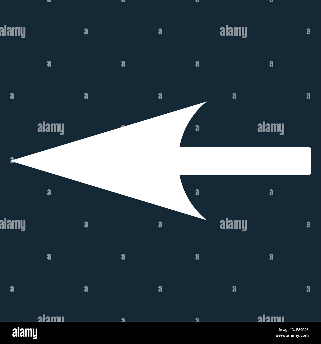 Sharp Left Arrow flat white color icon Stock Photo - Alamy