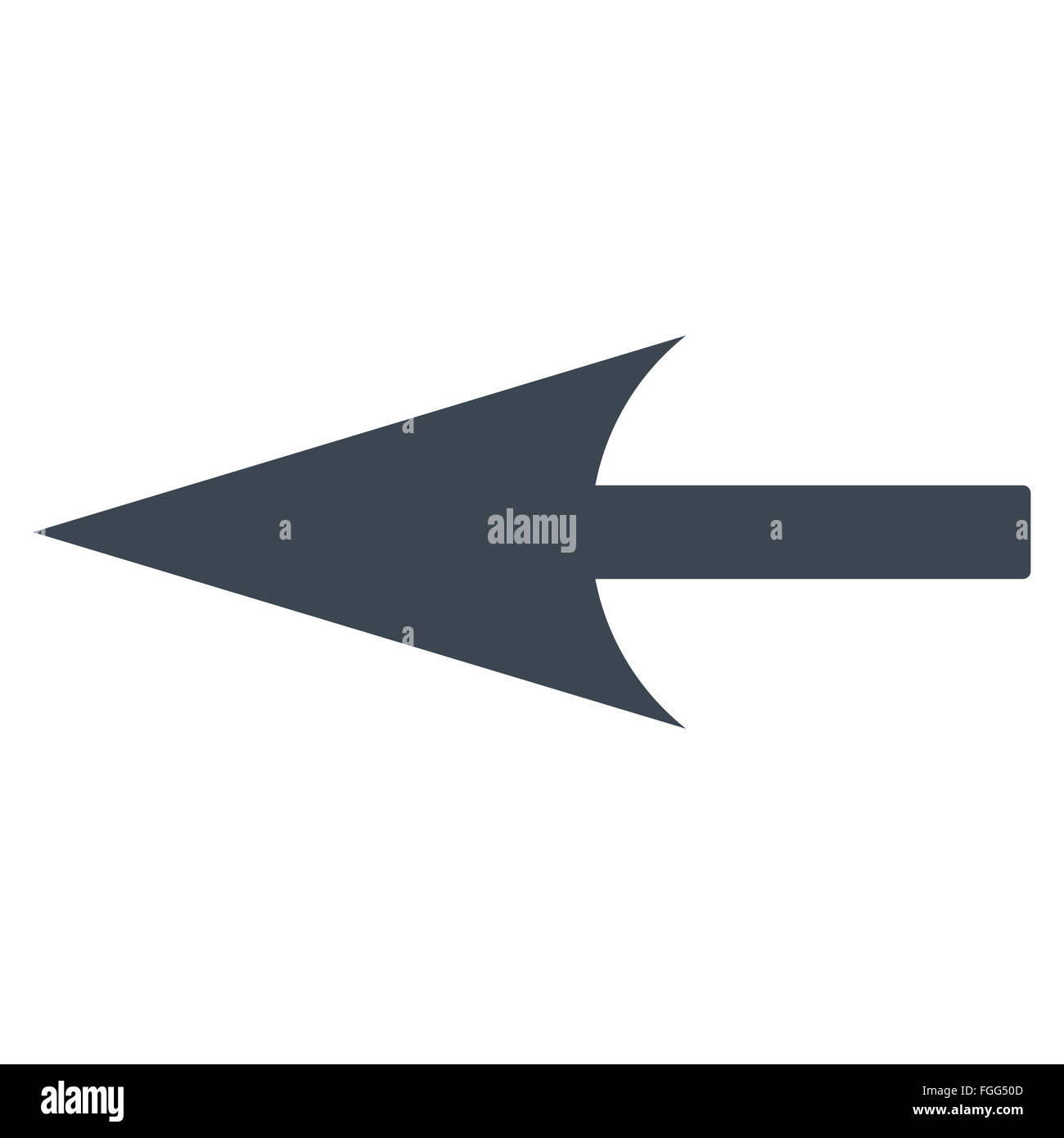 Sharp Left Arrow flat smooth blue color icon Stock Photo - Alamy