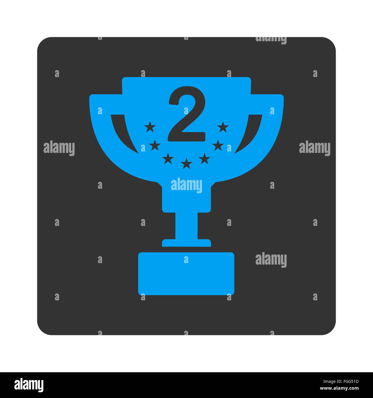 Second prize icon from Award Buttons OverColor Set Stock Photo - Alamy