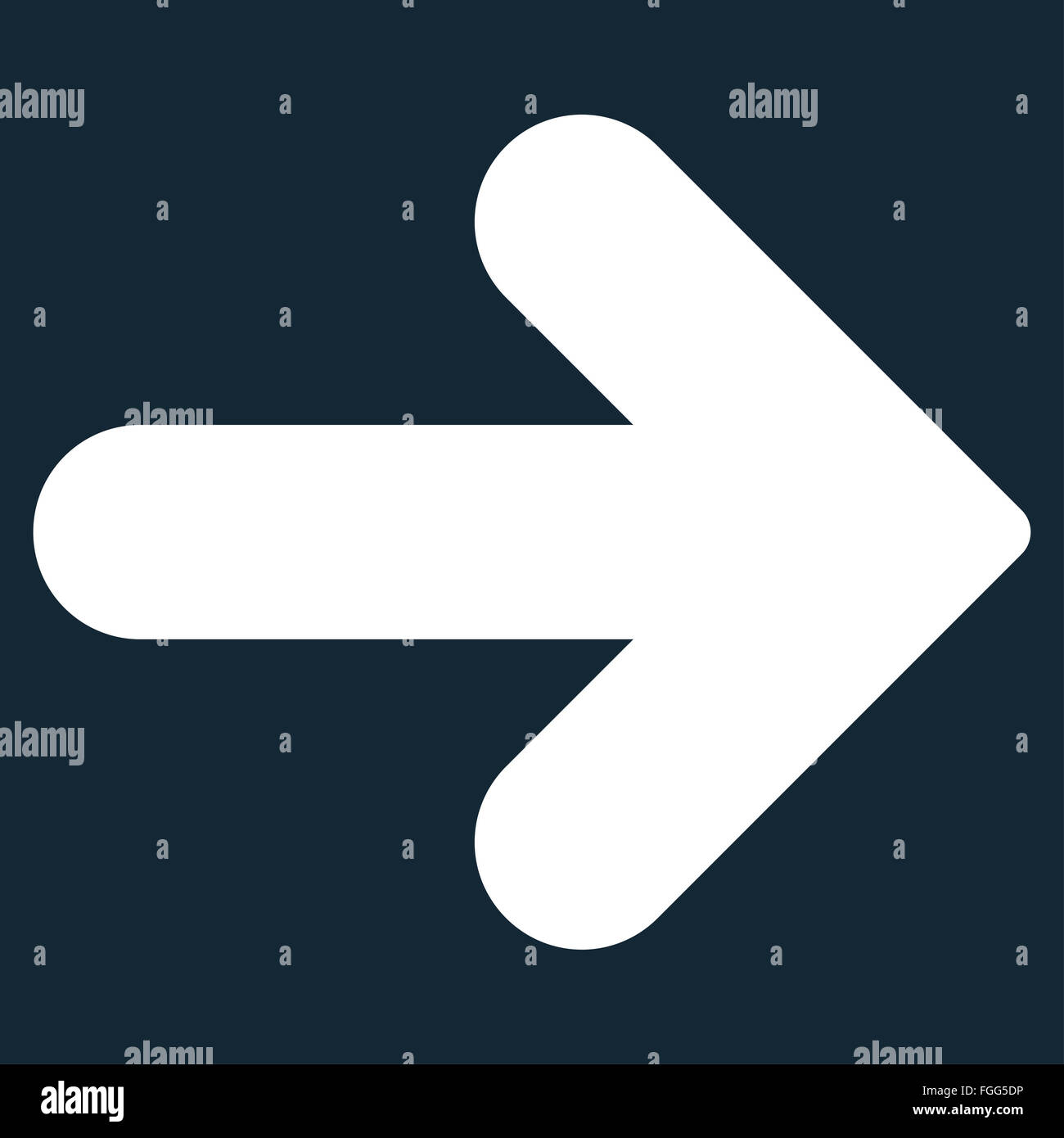 Arrow Right flat white color icon Stock Photo - Alamy