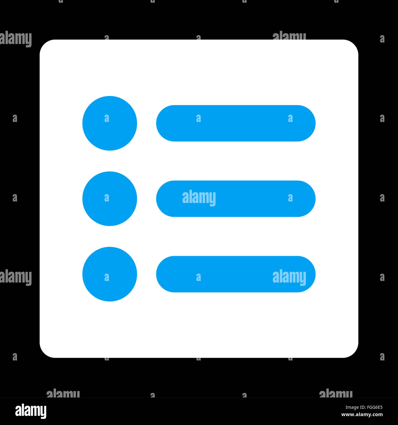 Items flat blue and white colors rounded button Stock Photo - Alamy
