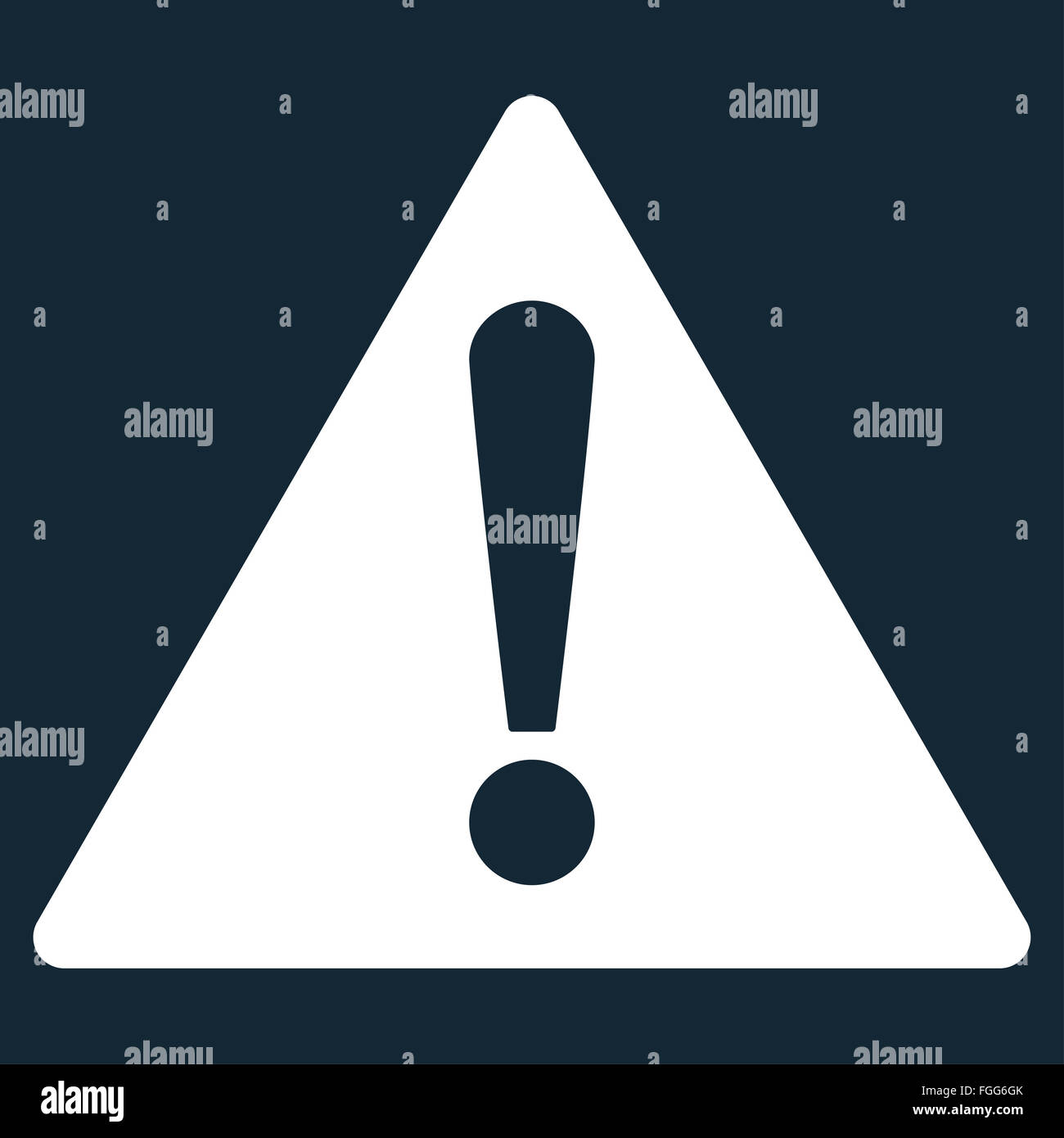 Warning flat white color icon Stock Photo - Alamy
