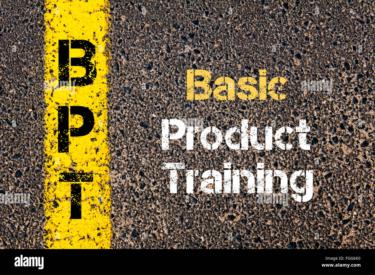 Concept image of Business Acronym BPT Basic Product Training written ...