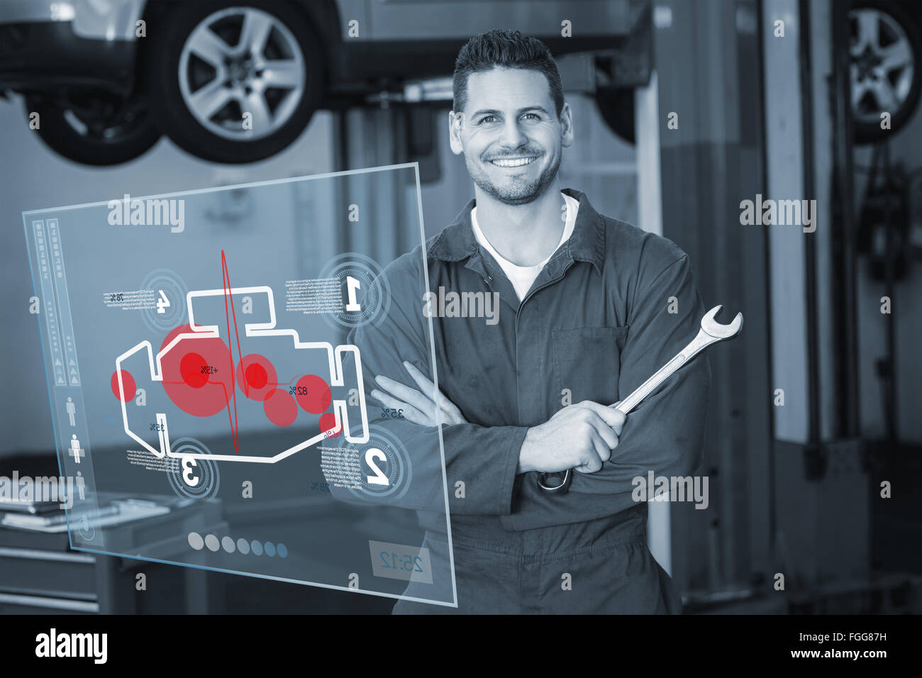 Composite image of engine interface Stock Photo - Alamy