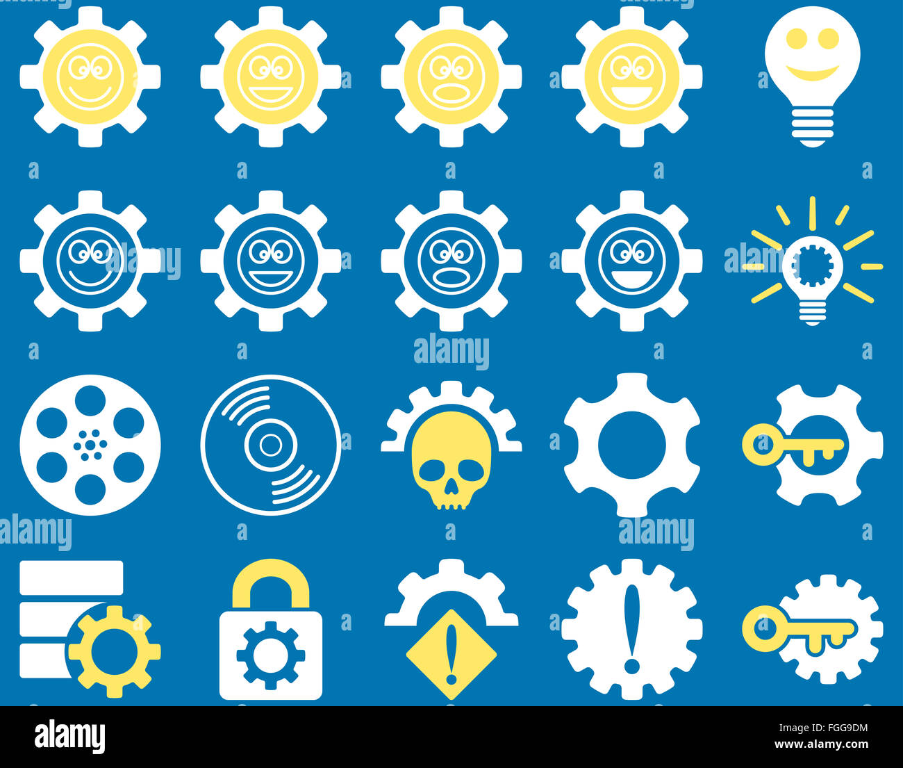 Tools and Smile Gears Icons Stock Photo - Alamy