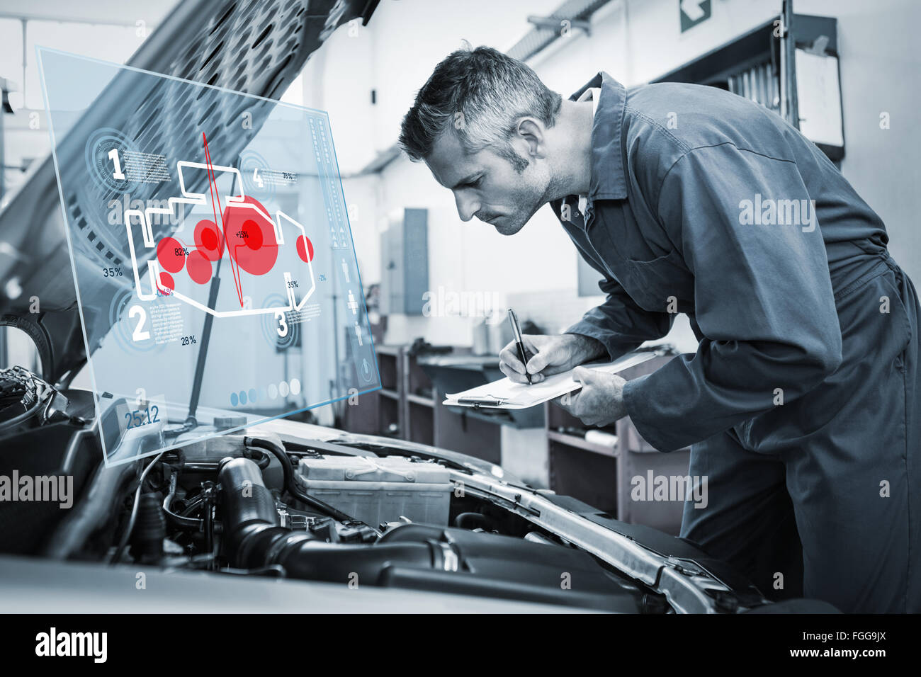 Composite image of engine interface Stock Photo - Alamy