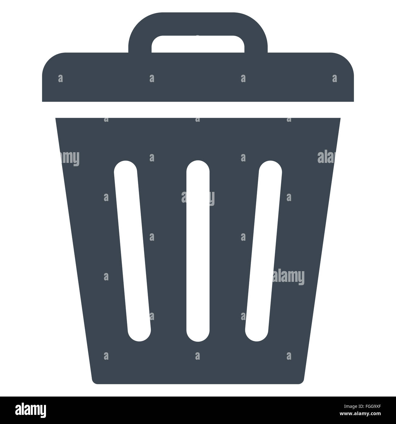 Trash Can flat smooth blue color icon Stock Photo - Alamy