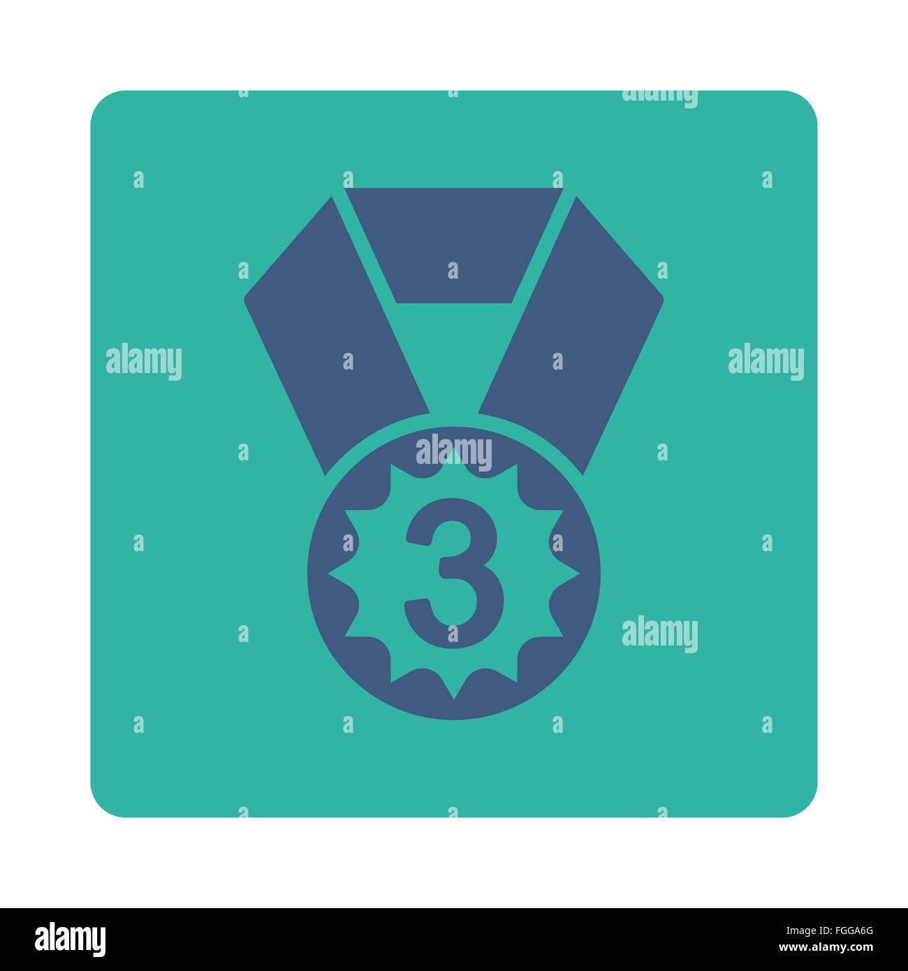 Third place icon from Award Buttons OverColor Set Stock Photo - Alamy