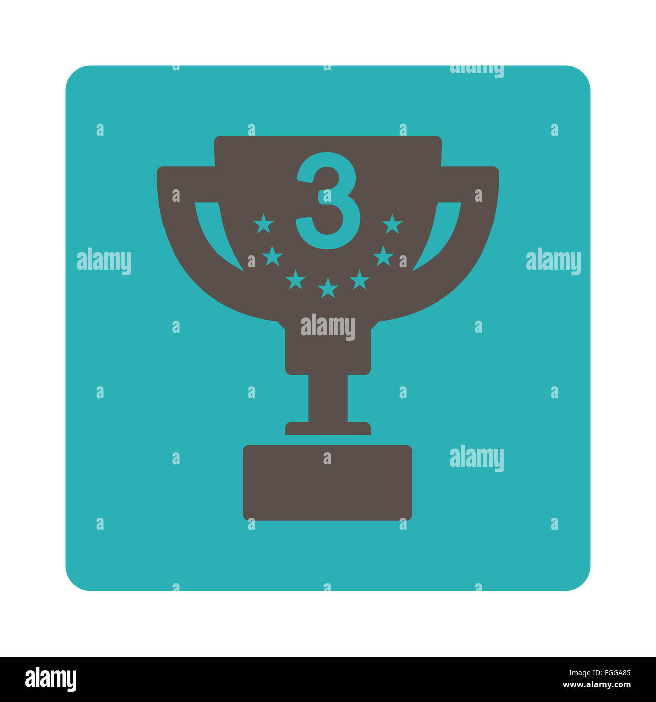 Third prize icon from Award Buttons OverColor Set Stock Photo - Alamy