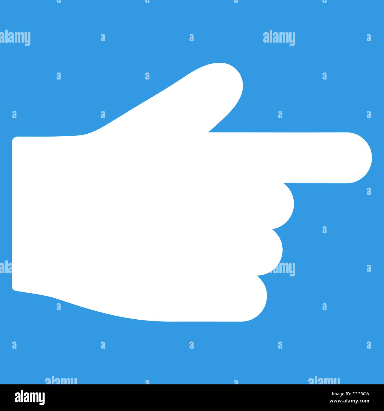 Index Finger flat white color icon Stock Photo - Alamy