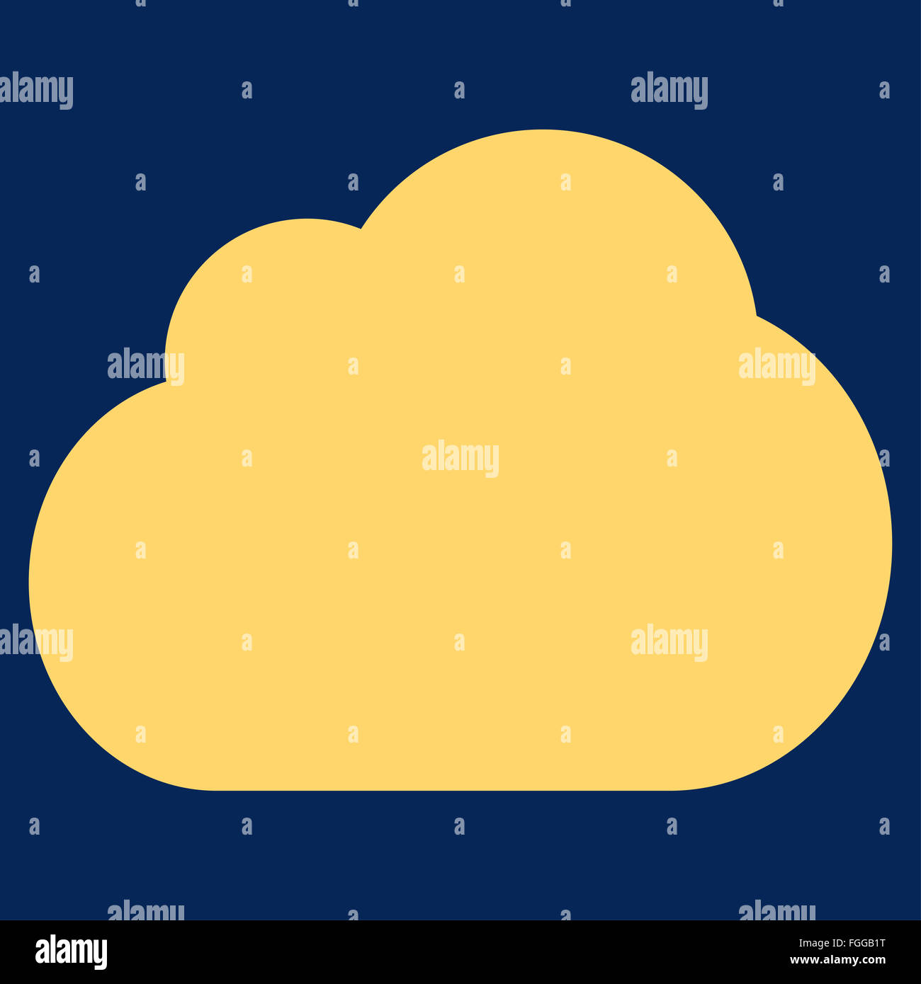 Cloud flat yellow color icon Stock Photo - Alamy