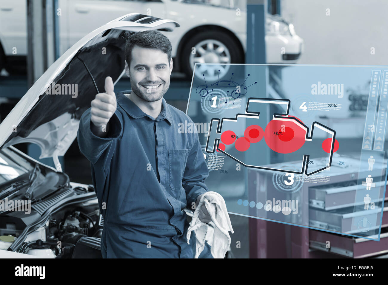 Composite image of engine interface Stock Photo - Alamy