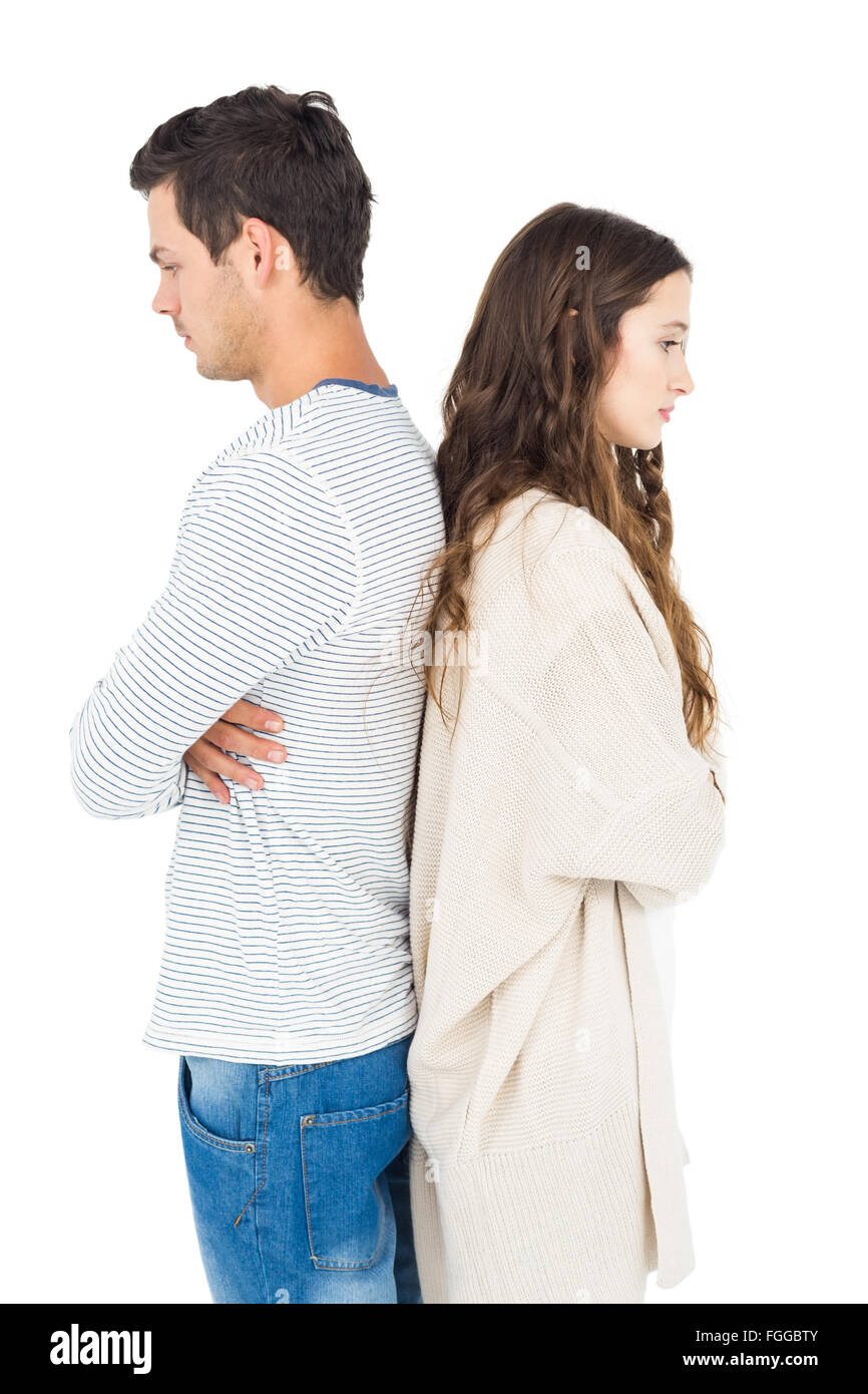 Angry couple standing back back hi-res stock photography and images - Alamy
